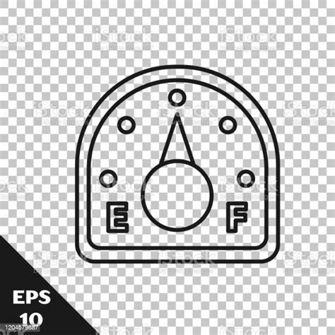 투명 한 배경에 격리 된 검은 선 모터 가스 게이지 아이콘입니다 빈 연료 미터 전체 탱크 표시 벡터 일러스트레이션 0명에 대한 스톡 벡터 아트 및 기타 이미지 Istock