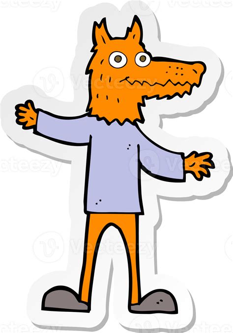 Sticker Of A Cartoon Fox Man 40217357 Png