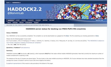 HADDOCK Tutorial For The Use Of MS Crosslink Data To Guide Docking Bonvin Lab