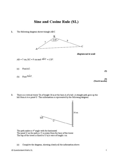 Sine And Cosine Rule Problems Sl Trigonometric Functions Triangle