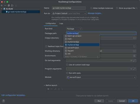 Run Debug Configurations GoLand Documentation