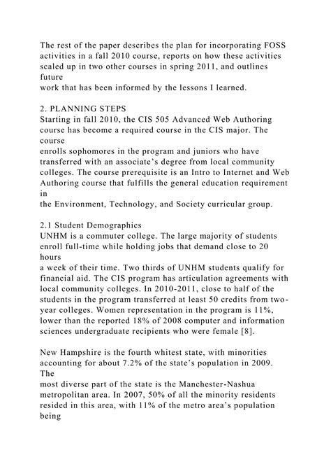 Free And Open Source Software Development Of It Systems Docx