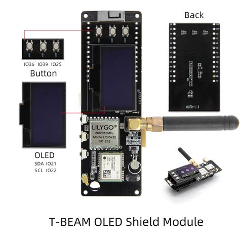LILYGO Helium T Beam V ESP LoRa Development Board LoRaWAN MHz MHz Wireless Module