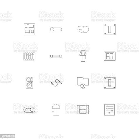 전기 선형 얇은 아이콘 설정합니다 간단한 벡터 아이콘 설명 동점골에 대한 스톡 벡터 아트 및 기타 이미지 동점골 디자인 벡터 Istock