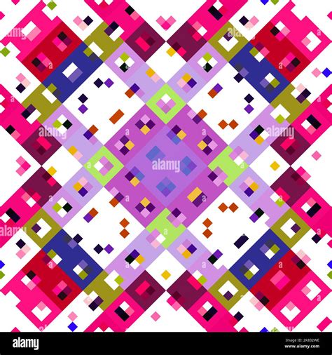 Kaleidoscopic Geo Pixel Pattern Playful Fun Pink Wallpaper Colorful