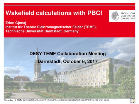pdf wakefield calculations with pbci