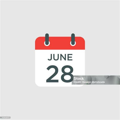 Ilustración De Calendario 28 De Junio Ilustración De Icono Símbolo De