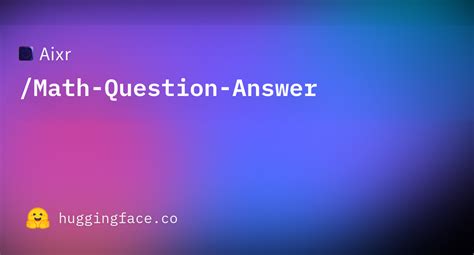 Aixrmath Question Answer At Main