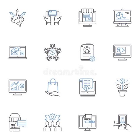Creation Management Line Icons Collection Ideation Conception