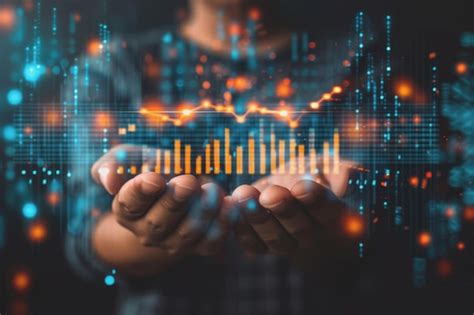 Premium Photo Businessman Holding Stock Market Graphic Networking And Data Analytics