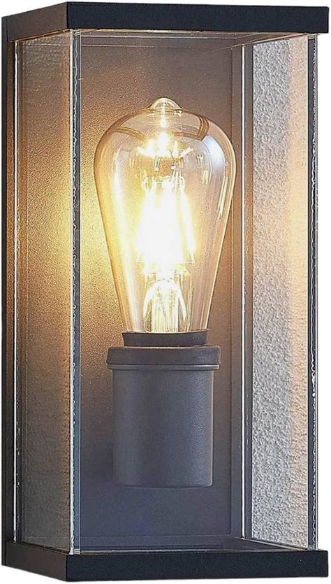Lindby Wandlampe Aussen Ip44 Außenwandleuchte Aluminium Glas Wandleuchte Aussen Anthrazit