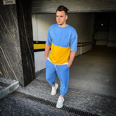 Купити Чоловічий Класичний Комплект Синьо Жовтий Патріотичний Костюм Оверсайз Штани Та Футболка