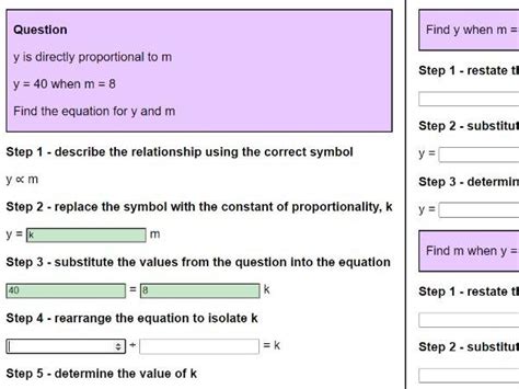 Direct Proportion Interactive Worksheet Teaching Resources