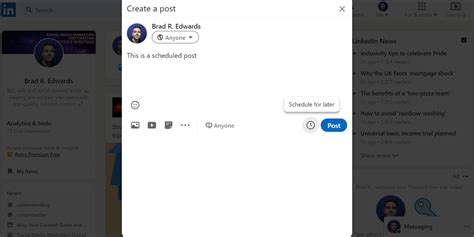 how to schedule posts on linkedin