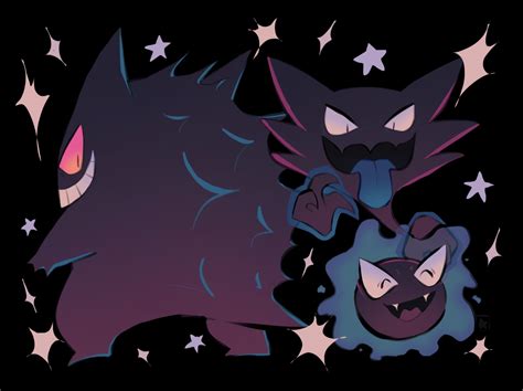 Gastly Haunter Gengar Art