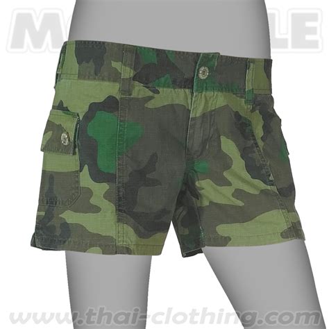 45046 Funky Hot Pants Molecule Women Woodland Camo Pants