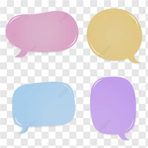 귀여운 다채로운 연설 거품 세트 말풍선 거품 텍스트 상자 Png 일러스트 및 Psd 이미지 무료 다운로드 Pngtree