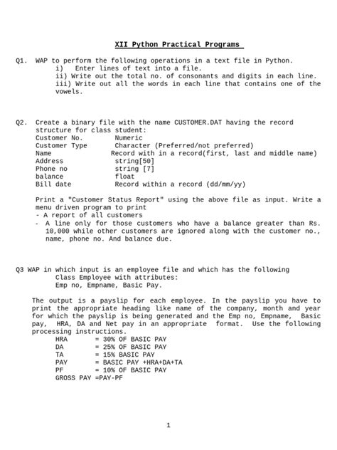 Xii C Practical Question Bank Python Pdf String Computer Science