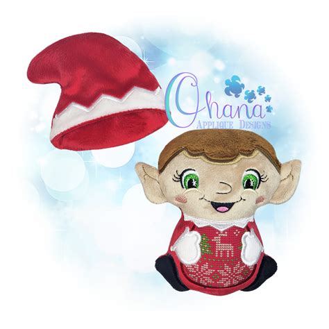 Pocket Elf Stuffie Embroidery Design Ohana Applique Designs