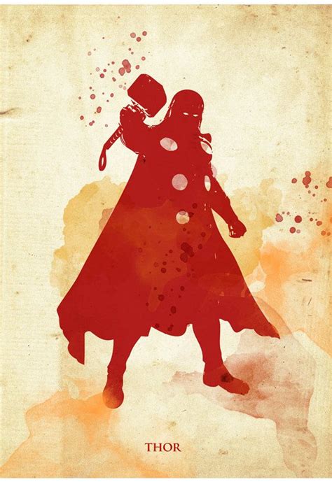 Vintage Thor Poster Digital Print Different Sizes Fan Art Geek Superhero Print Poster