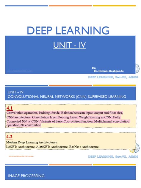 Dl Unit4 Cnn Pdf Artificial Neural Network Computational Science