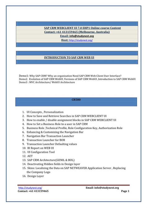 Pdf Sap Crm Webclient Technical Dokumentips