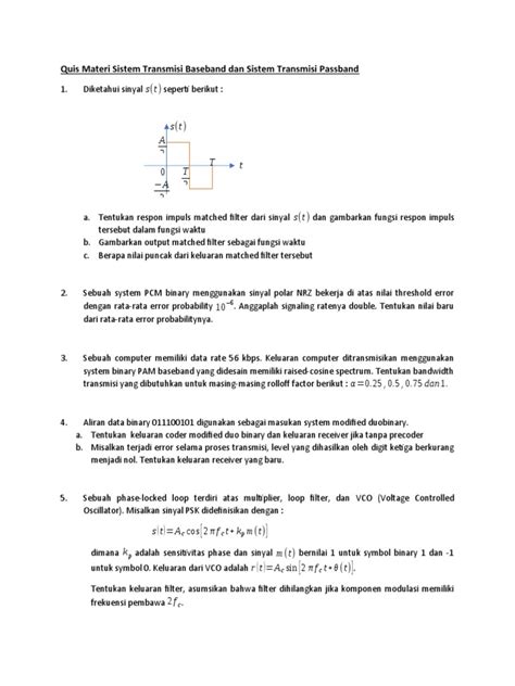 Quis Materi Baseband Dan Passband Pdf