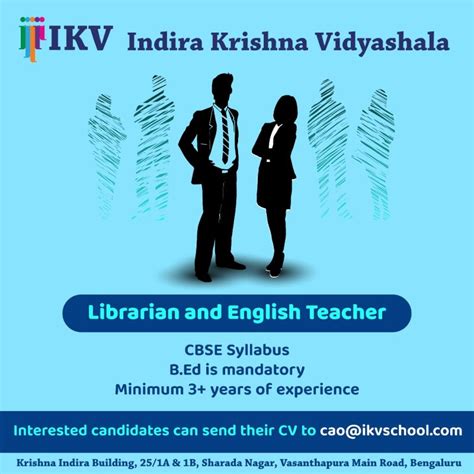 Shireesh Moorthy On Linkedin Hiring School Teacher Cbseschools