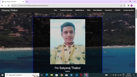 Satyaraj Sinh Thakor On Linkedin Level 1 Task 2 Completed Portfolio Using Html And Css Batch