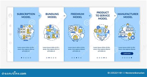 Business Model Types Onboarding Vector Template Stock Vector Illustration Of Strategy Plan