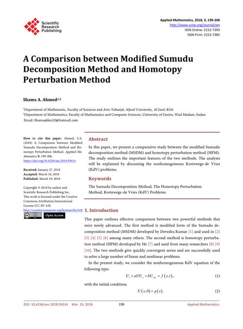 Pdf A Comparison Between Modified Sumudu Decomposition Method And Homotopy Perturbation Method
