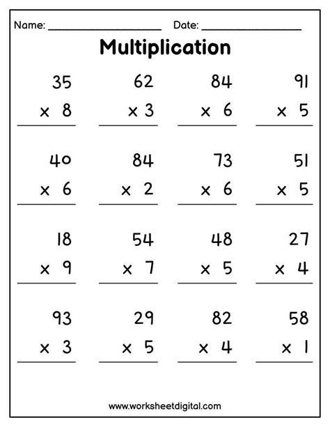 Multiplication Sums Artofit
