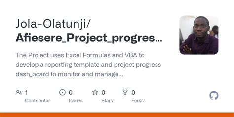 Github Jola Olatunji Afiesere Project Progress Dashboard The Project Uses Excel Formulas And