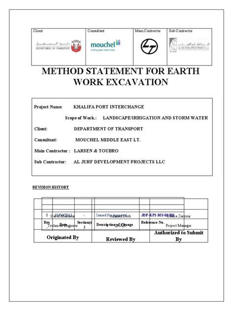 Method Statement For Excavation Download Free Pdf Occupational Safety And Health