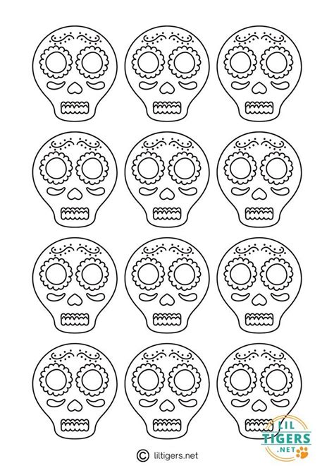 Printable Sugar Skull Stencil Template Printable Stencils
