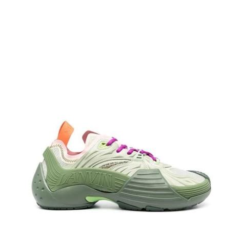 Baskets Lanvin Polyester 100 Couleur Vert Semelle En Caoutchouc