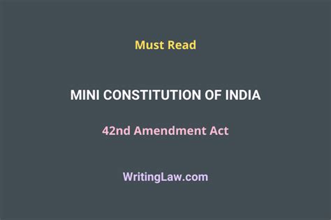 Why 42nd Amendment Is Called The Mini Constitution Of India