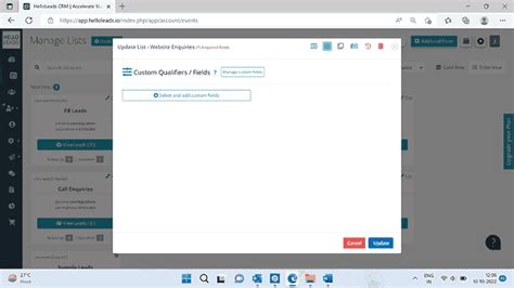 Mapping Custom Fields To Lists HelloLeads CRM