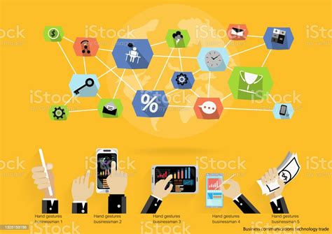 일러스트 비즈니스 디자인 아이디어와 개념은 창의성을 생각합니다 성공을 위해 계획 생각 검색 분석 의사 소통 혁신 기술 현대