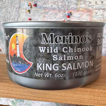 Merinos Seafood Market Wild Chinook Salmon Tins Made In Washington