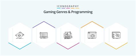 Gaming Genres And Programming 25 Line Icon Pack Including Coding Api Developer System Error