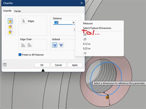 Chamfer Tolerance Autodesk Community