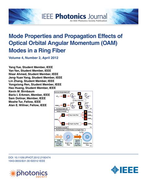 Pdf Mode Properties And Propagation Effects Of Optical Orbital Angular Momentum Oam Modes In