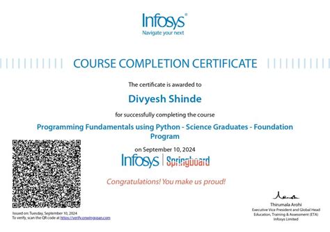 Divyesh Shinde On Linkedin Infosysspringboard Python Programming