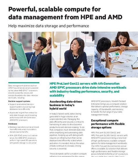 Powerful Scalable Compute For Data Management From HPE And AMD