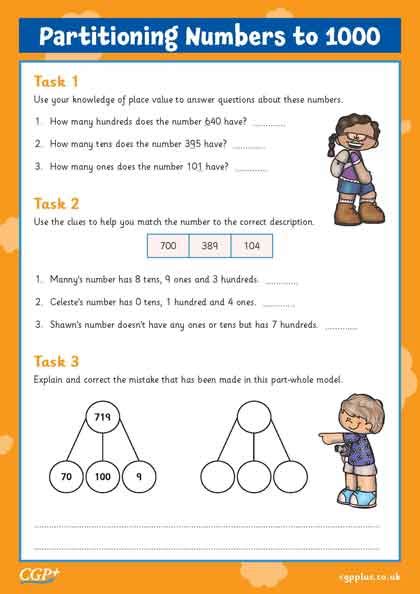 Partitioning Numbers To 1000 Foundation Year 4 Cgp Plus