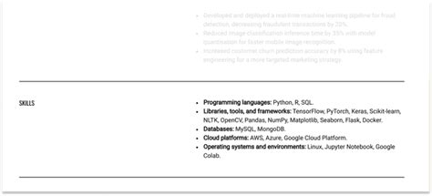 Machine Learning Engineer CV Example Best Tips With Samples
