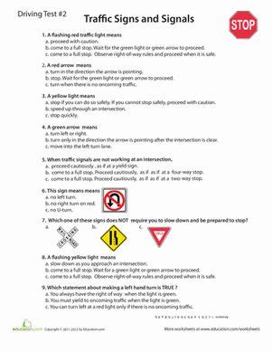 7 Best Drivers Ed Images On Pinterest School Worksheets Free
