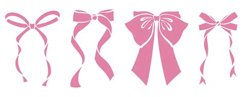 머리를 위한 리본 리본 선물에 대 한 매듭을 가진 귀여운 분홍색 벡터 넥타이 생일 크리스마스 휴일을 위한 가리 플랫 액세서리 세트 장식을 위한 만화 패션 요소 로맨틱한