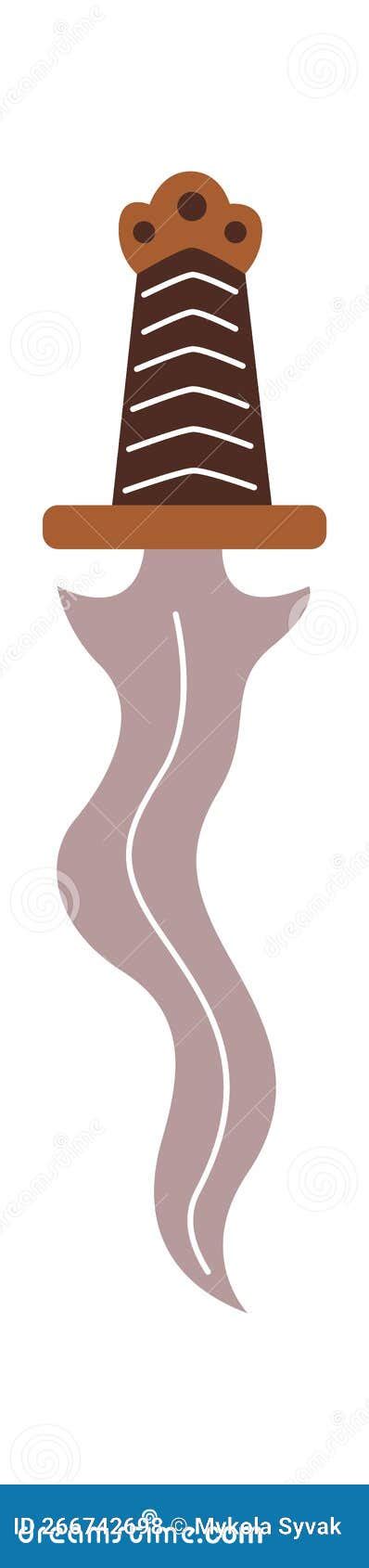 Ritual Dagger Flat Icon Magic Arts Stock Vector Illustration Of